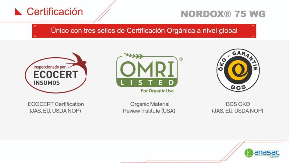 NORDOX® 75 WG, una herramienta efectiva en cultivos de exportación ...